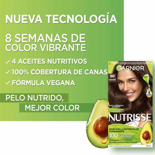 Nutrisse Clásico Tono 50 Castaño: tu color esencial con Garnier