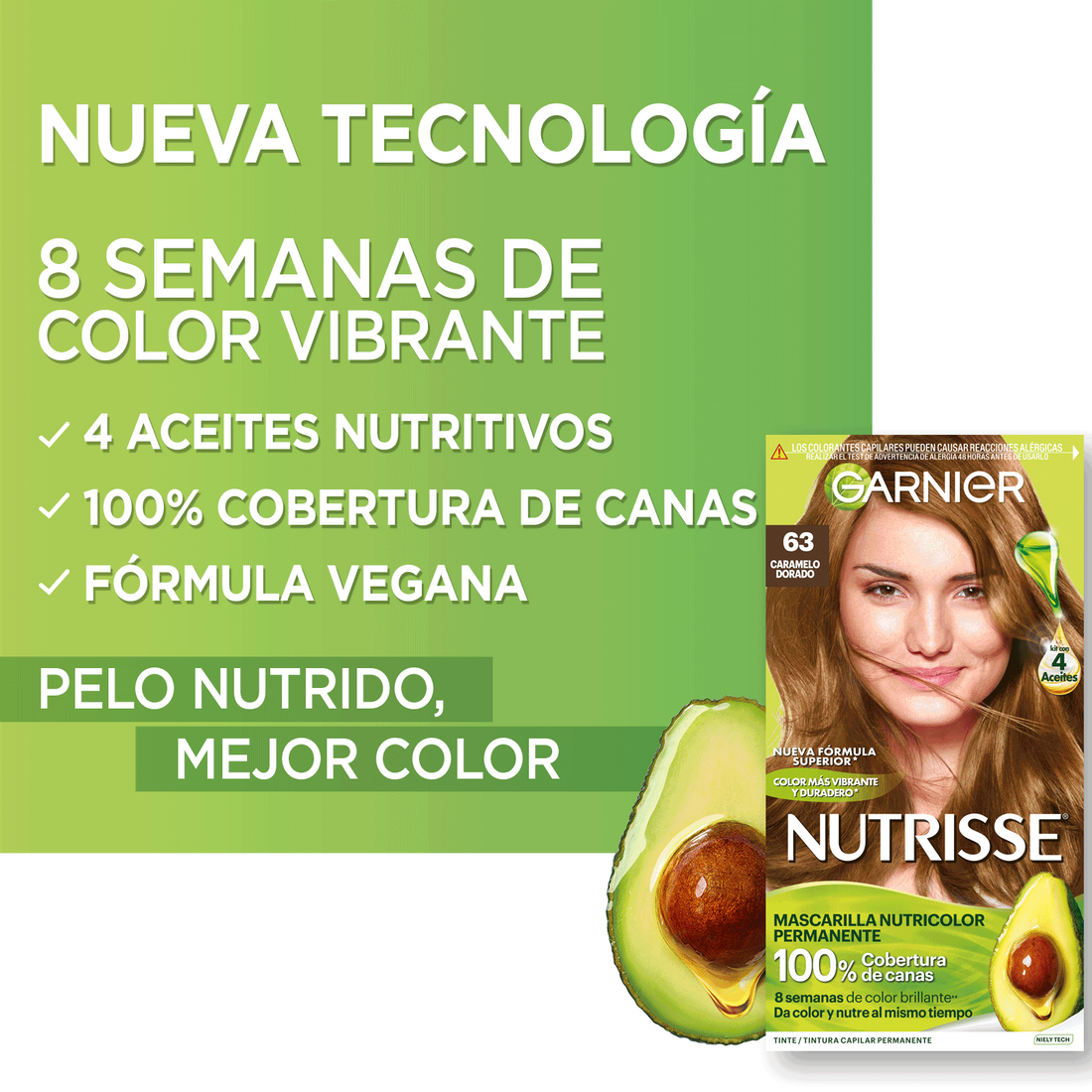 Tintura 63 Caramelo | Nutrisse Clásico | Garnier Argentina